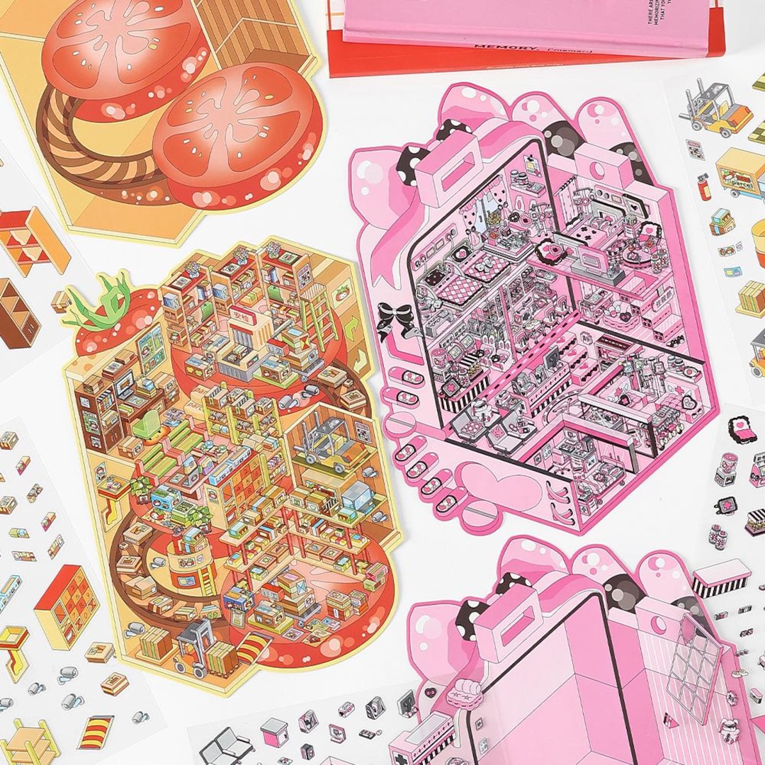 Galaxy Station Scene Stickers: DIY Craft, Stress Relief (4 Pieces ...