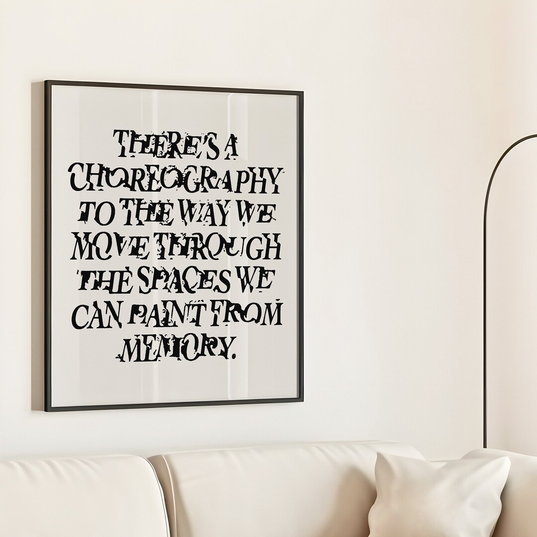 Distorted Poetry Text Wall Art Black and White Typography Art ...
