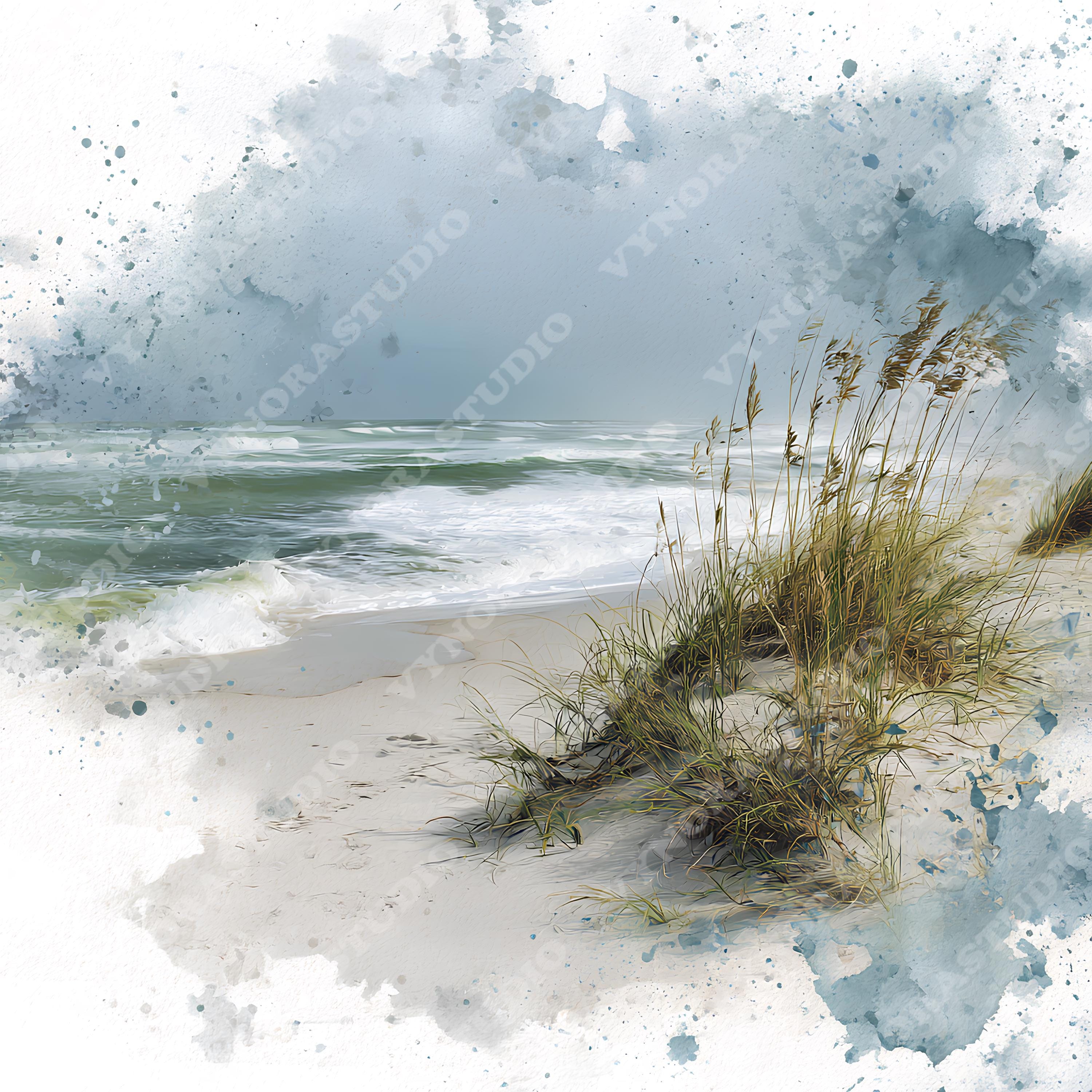 20 Gulf Shores Beach Grass Landscape Clip Art, Coastal Sunset Digital ...