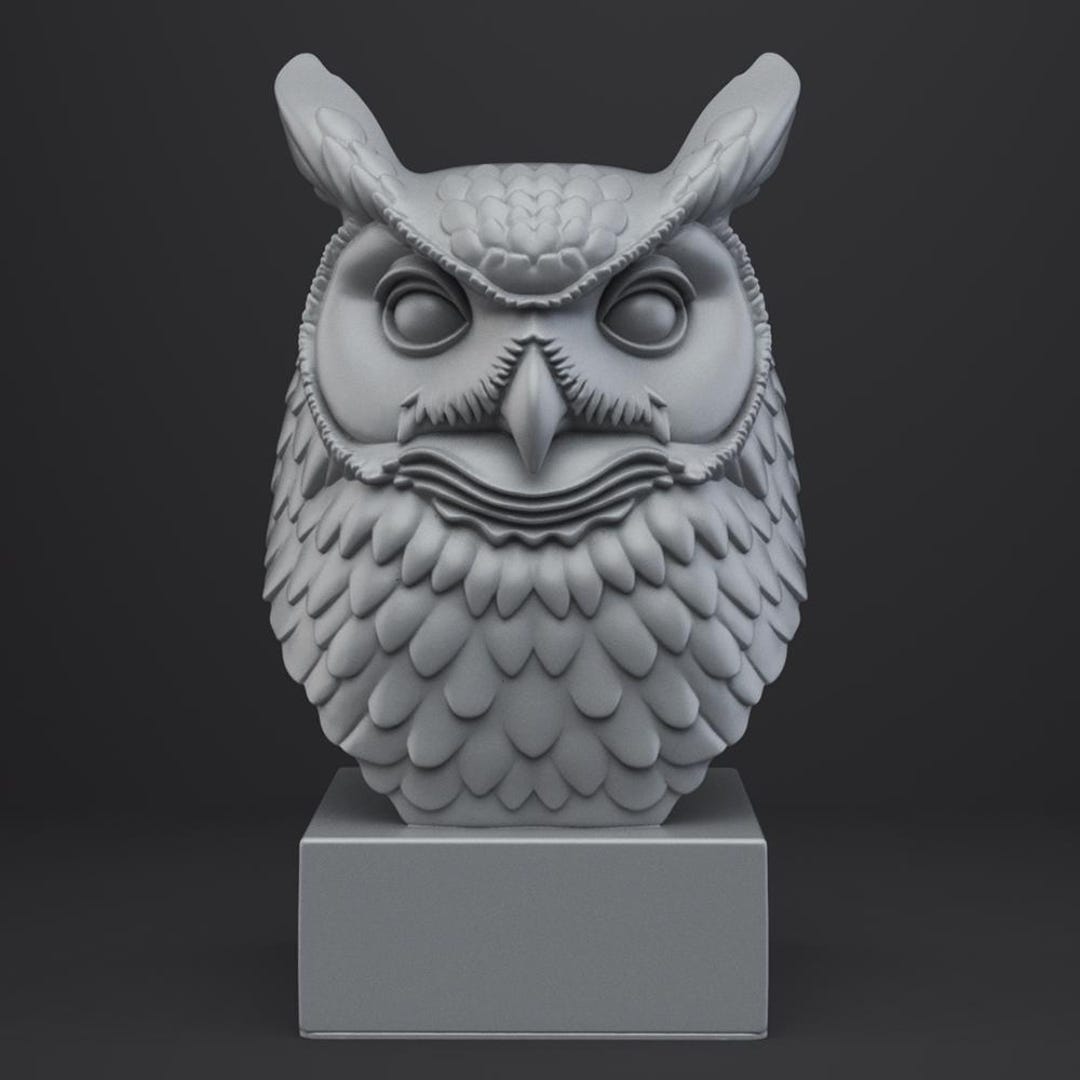 Owl Bust | 3D Print Digital Download | Printable Design | (STL, 3MF ...