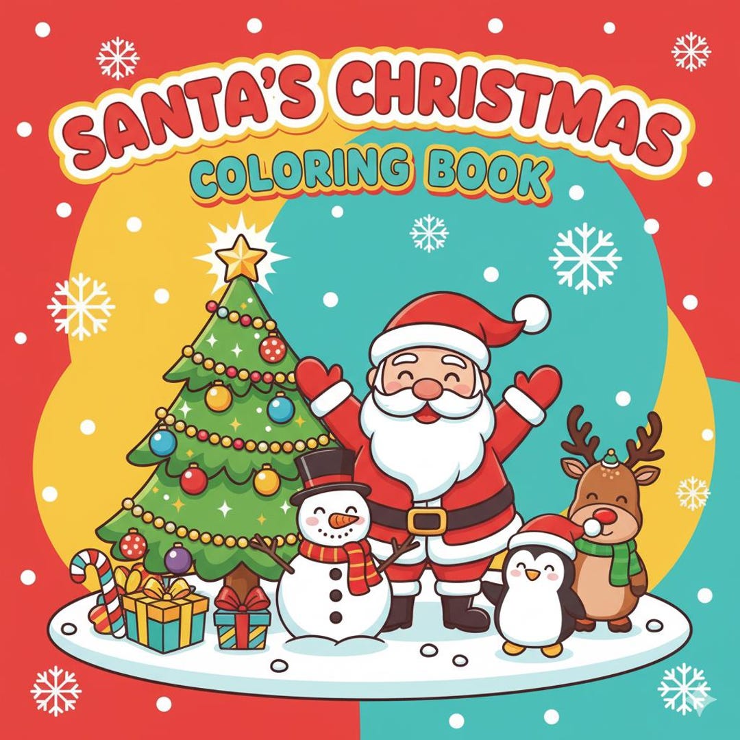 50 Pages Santa'christmas Coloring Book, Christmas Printable, for Kids ...