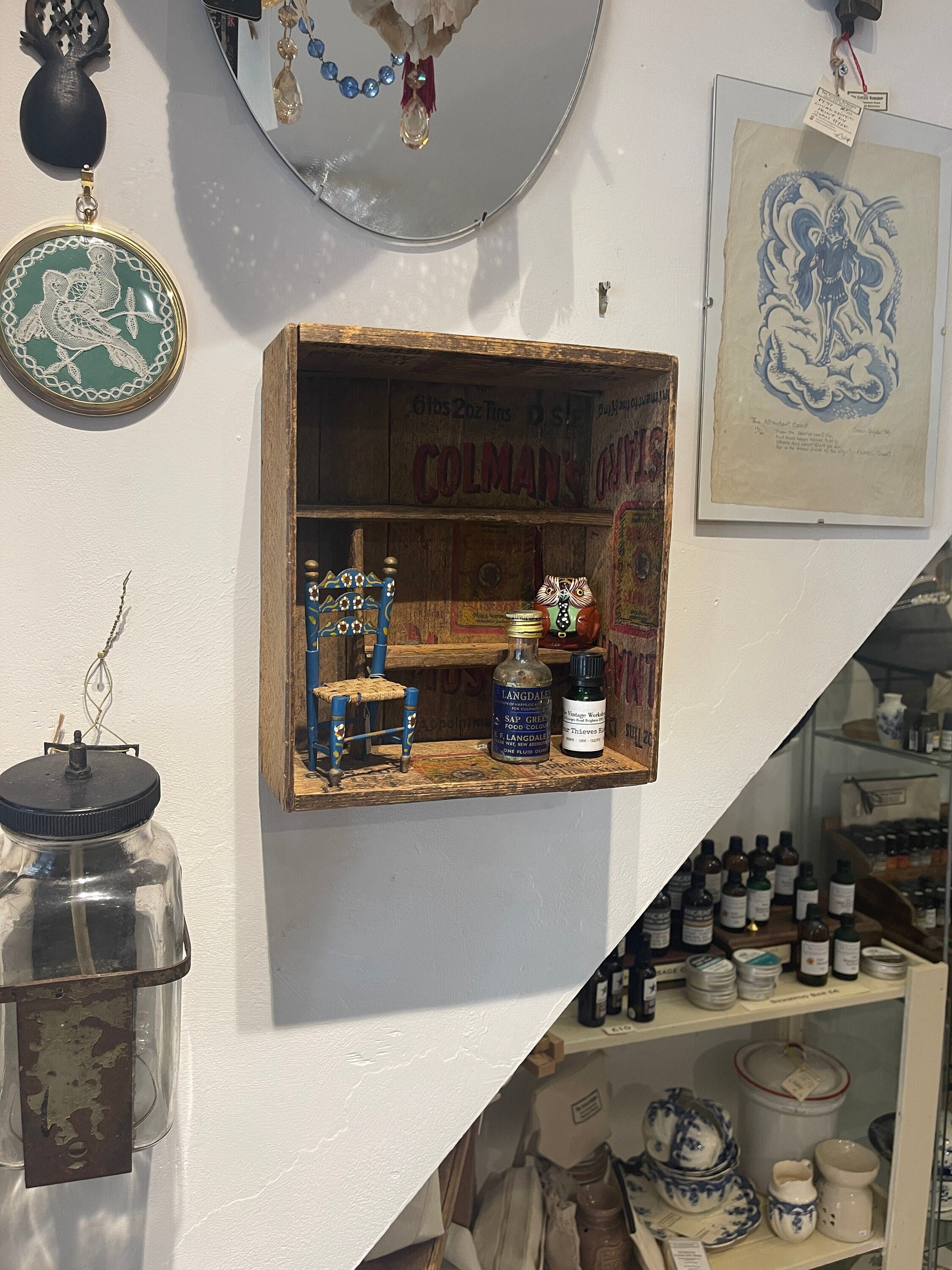 Vintage Coleman's Mustard Box, Shelves Made From Crates - Etsy