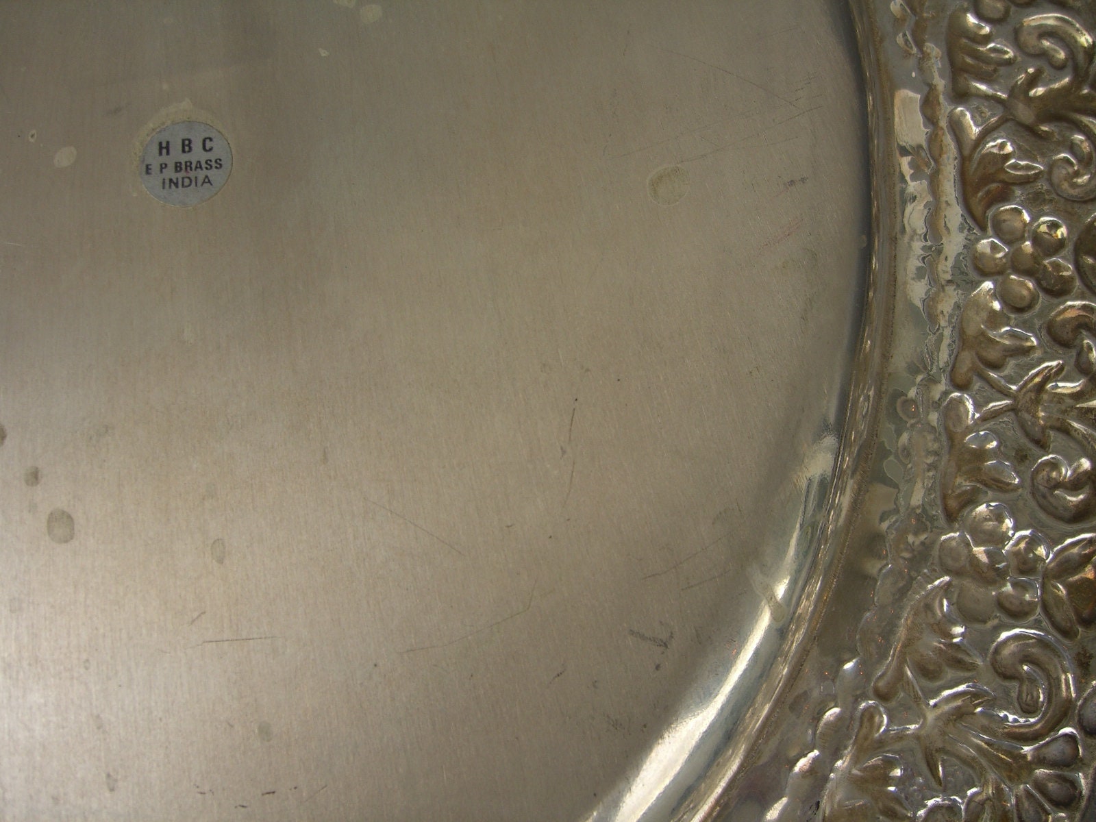 Ornate Silverplate Tray: Rustic Boho Wedding Cake Platter, Made in ...