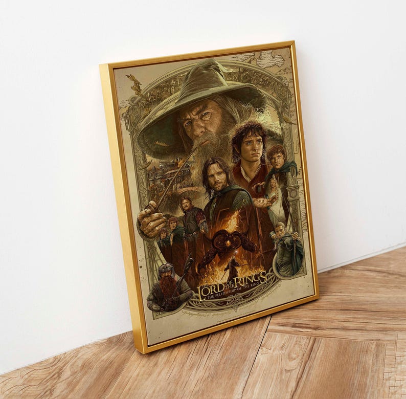 Lord of the Rings Poster LOTR Fellowship of the Ring Wall Art Lord of ...