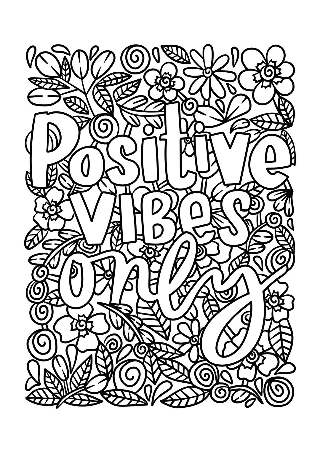 Motivational Colouring Sheet - Etsy