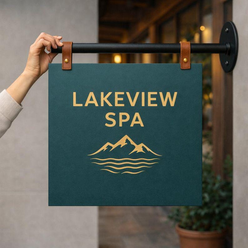 Custom Double-sided Metal Blade Sign – Outdoor Hanging Business Logo ...