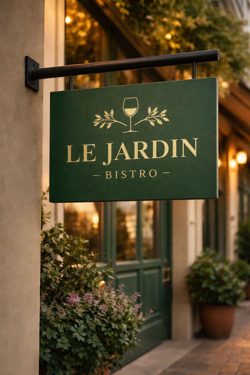 Custom Double-sided Metal Blade Sign – Outdoor Hanging Business Logo ...