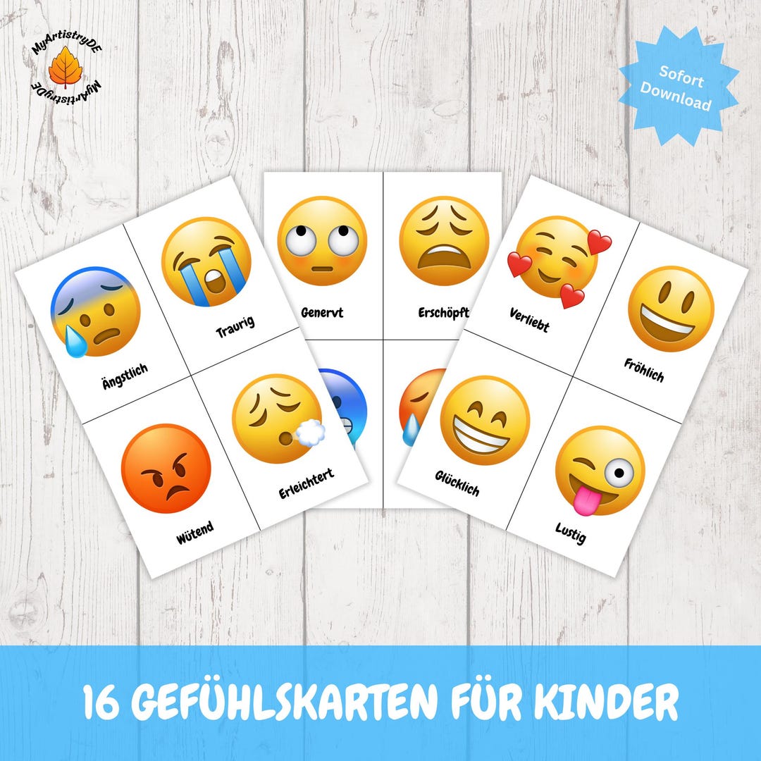 16 Feeling Cards for Children | Learning Emotions PDF | Recognizing and ...