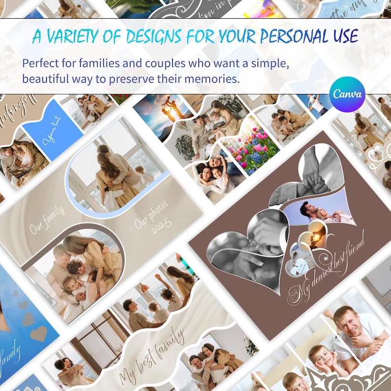 Editable Couple Photo Album in Canva. Suitable for Wedding Memories ...