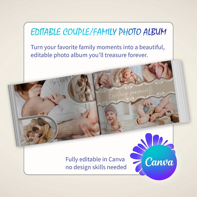 Editable Couple Photo Album in Canva. Suitable for Wedding Memories ...