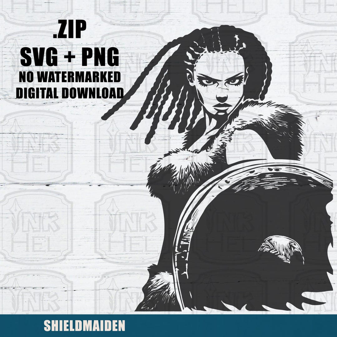 Shieldmaiden Portrait PNG Viking Art T-shirt Design Sublimation Rage ...