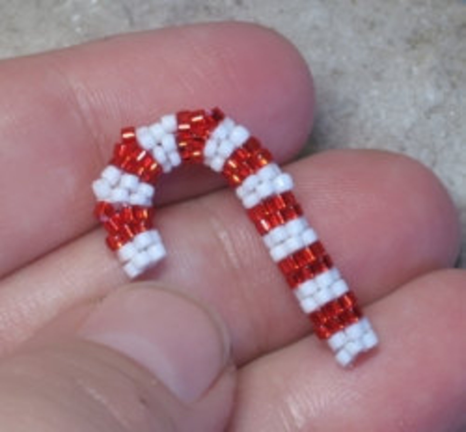 Beaded 3D Candy Cane Tutorial / Pattern instant Download PDF - Etsy
