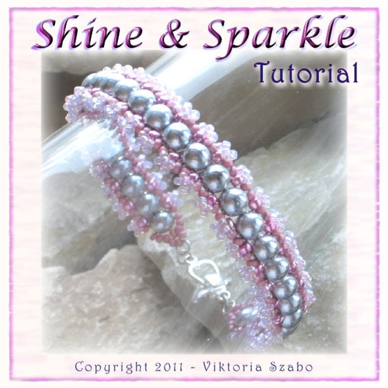 Beaded Bracelet Pattern / Tutorial: Shine and Sparkle Pearl Bracelet instant Download PDF - Etsy