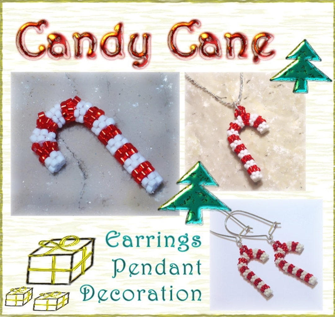 Beaded 3D Candy Cane Tutorial / Pattern instant Download PDF - Etsy