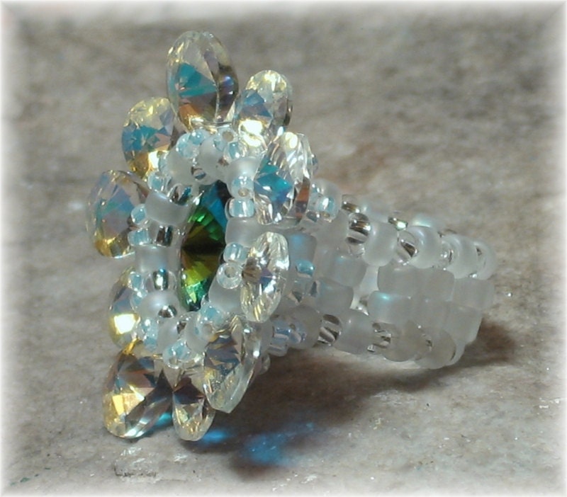 Swarovski Crystal Ring Tutorial: Raindrop Flower Ring - Etsy
