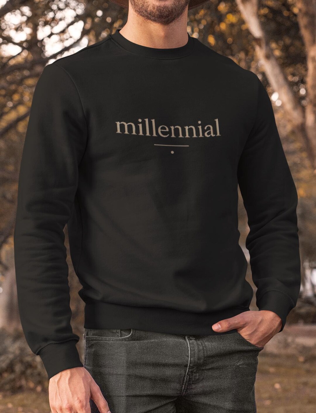 Millennial Typography Sweatshirt: Minimalist Modern Design - Etsy