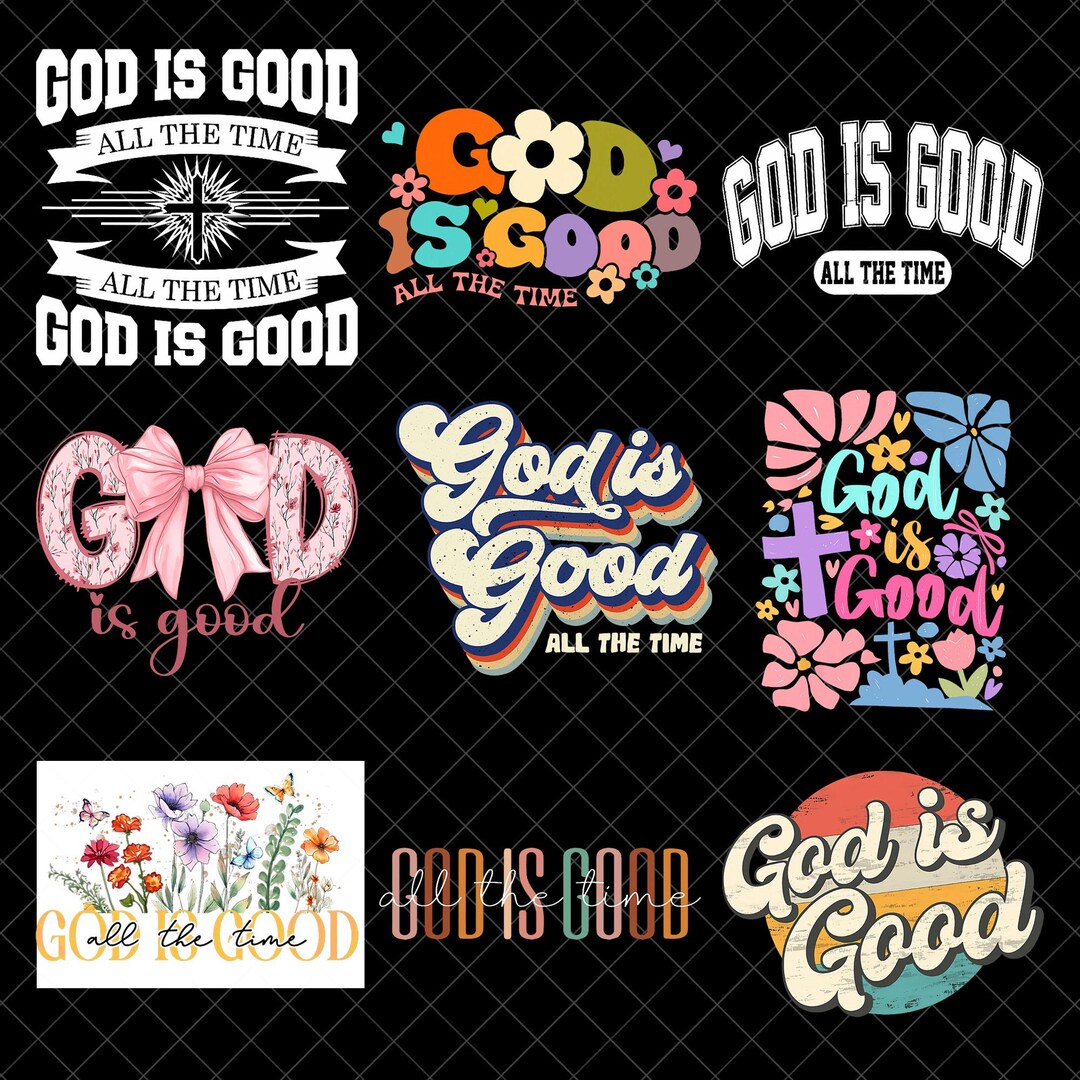 Preppy Pink God is Good All the Time Png Bundle, Christian Women Png ...