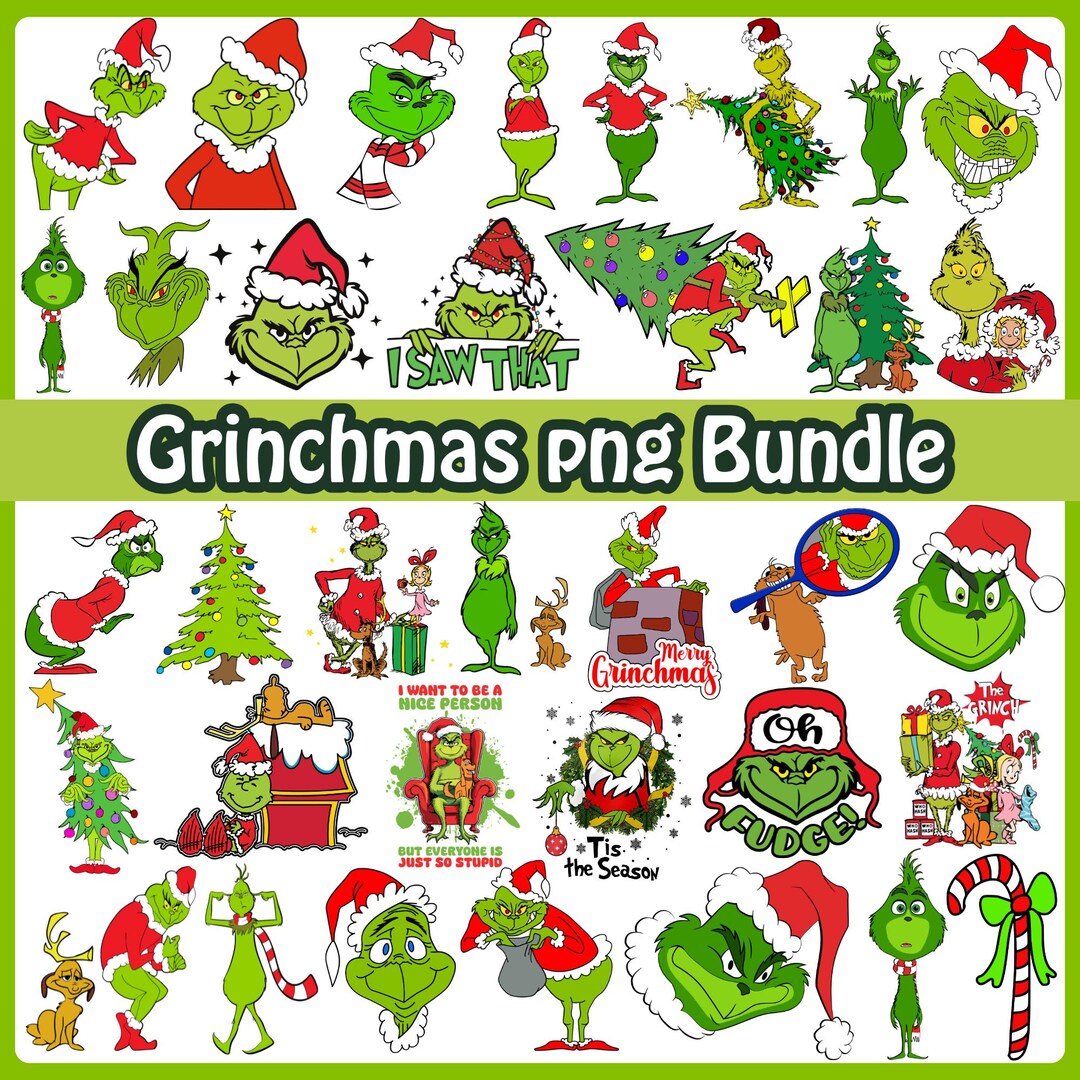 Mega Bundle Grinch Christmas SVG PNG | Christmas Bundle Clipart | Retro ...