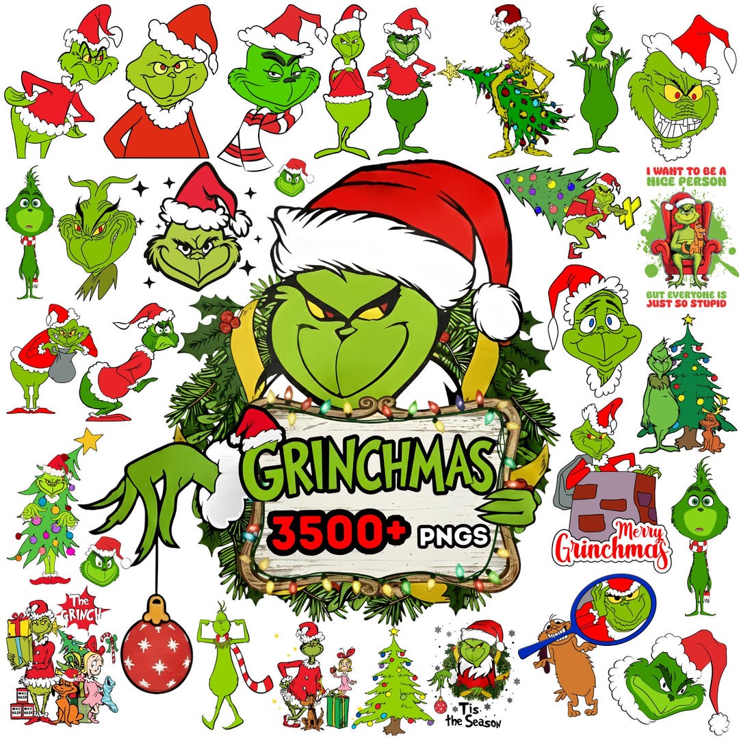 Mega Bundle Grinch Christmas SVG PNG | Christmas Bundle Clipart | Retro ...