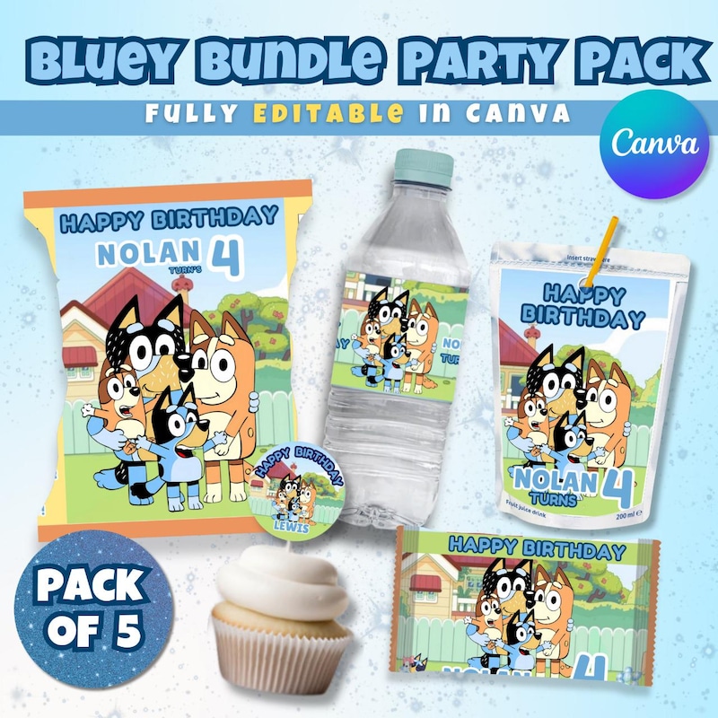 Bluey Cup Label - Etsy