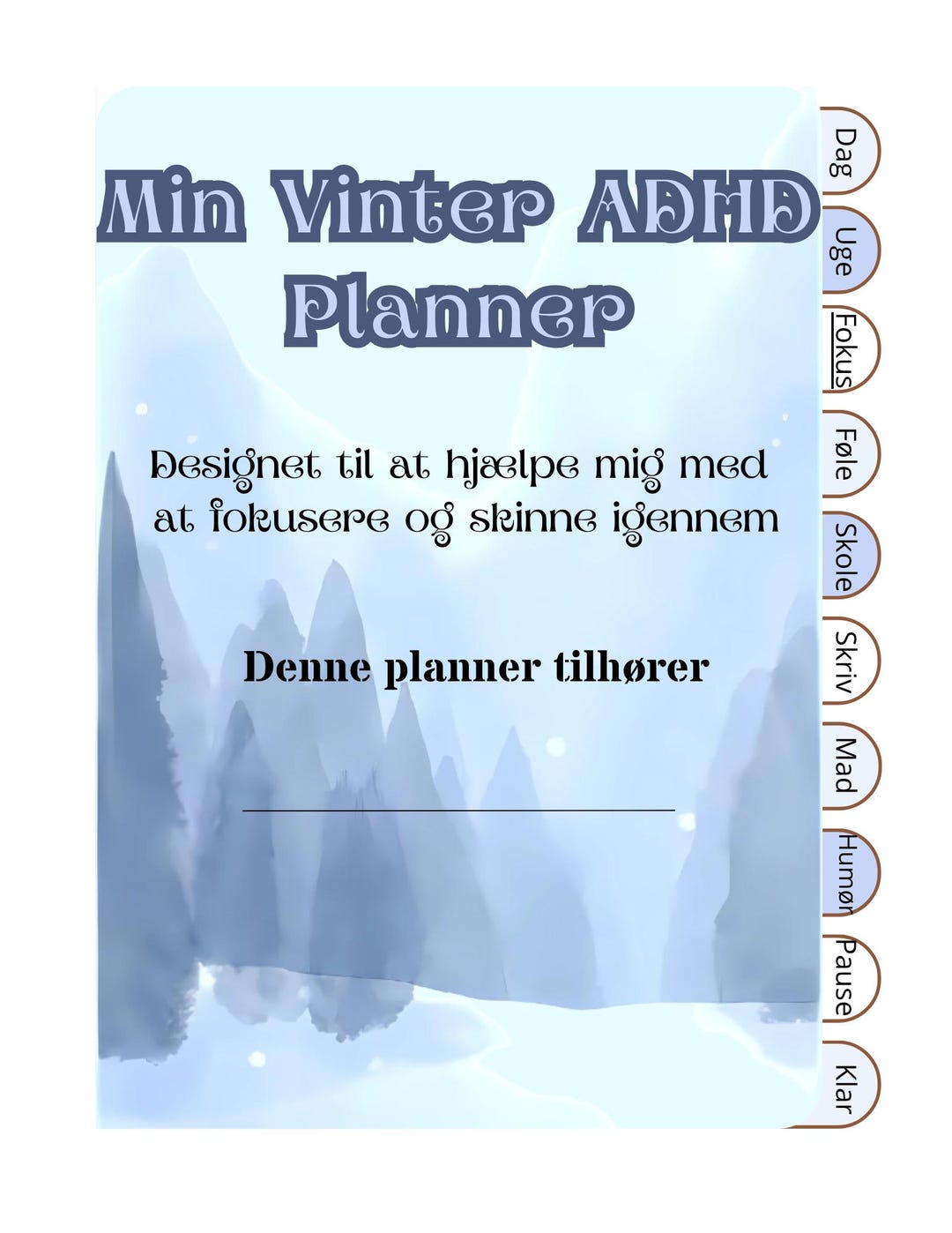 Planificador de TDAH de Dansk Vinter - Etsy España