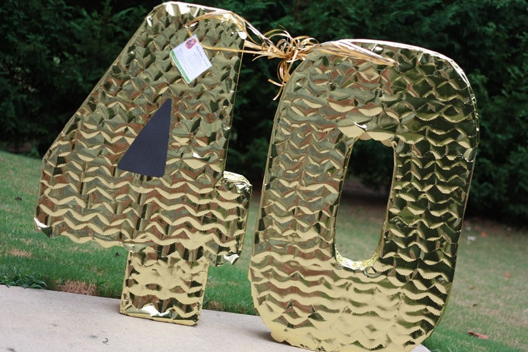 Number 40 Pinatas - Large Gold Number Pinatas. Gold Number Pinatas ...
