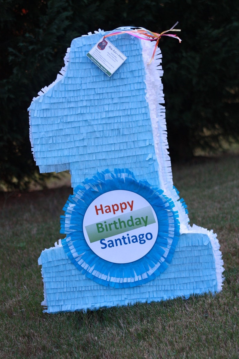 Large Customizable Number One Pinata. Solid Color Number 1. | Etsy
