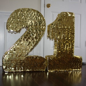 Large Number Pinatas. Number 21. Gold Number Pinatas. Custom Pinata ...