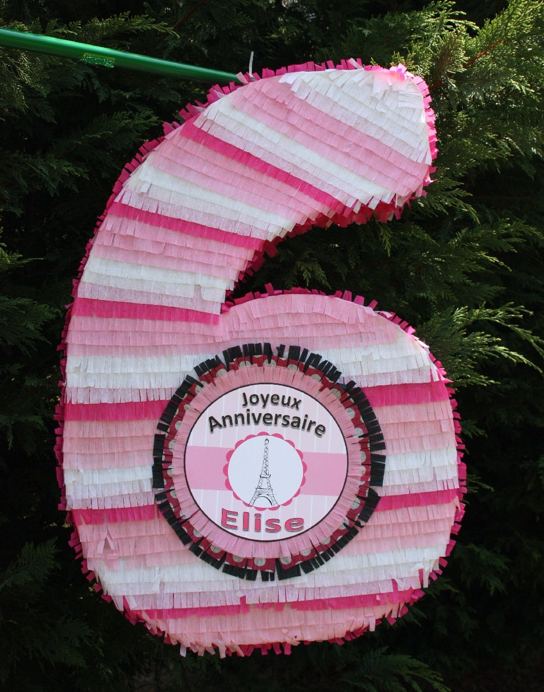 Large Number Six Pinata - Customizable - Paris Theme Birthday Pinata - Etsy