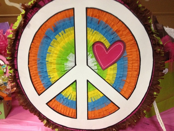 Peace Sign Pinata. Rainbow Peace Sign Pinata | Etsy