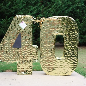 Number 40 Pinatas - Large Gold Number Pinatas. Gold Number Pinatas ...