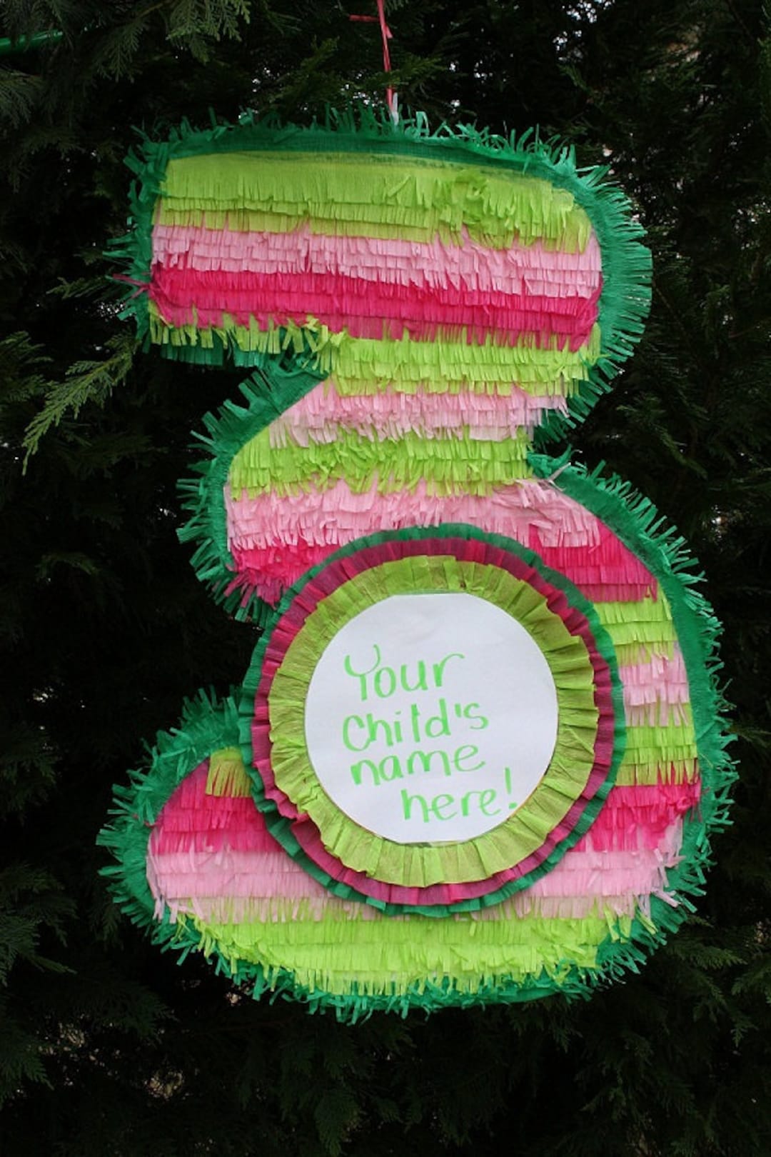 Large Number Three Pinata - Customizable. Custom Pinata. Numero Tres ...