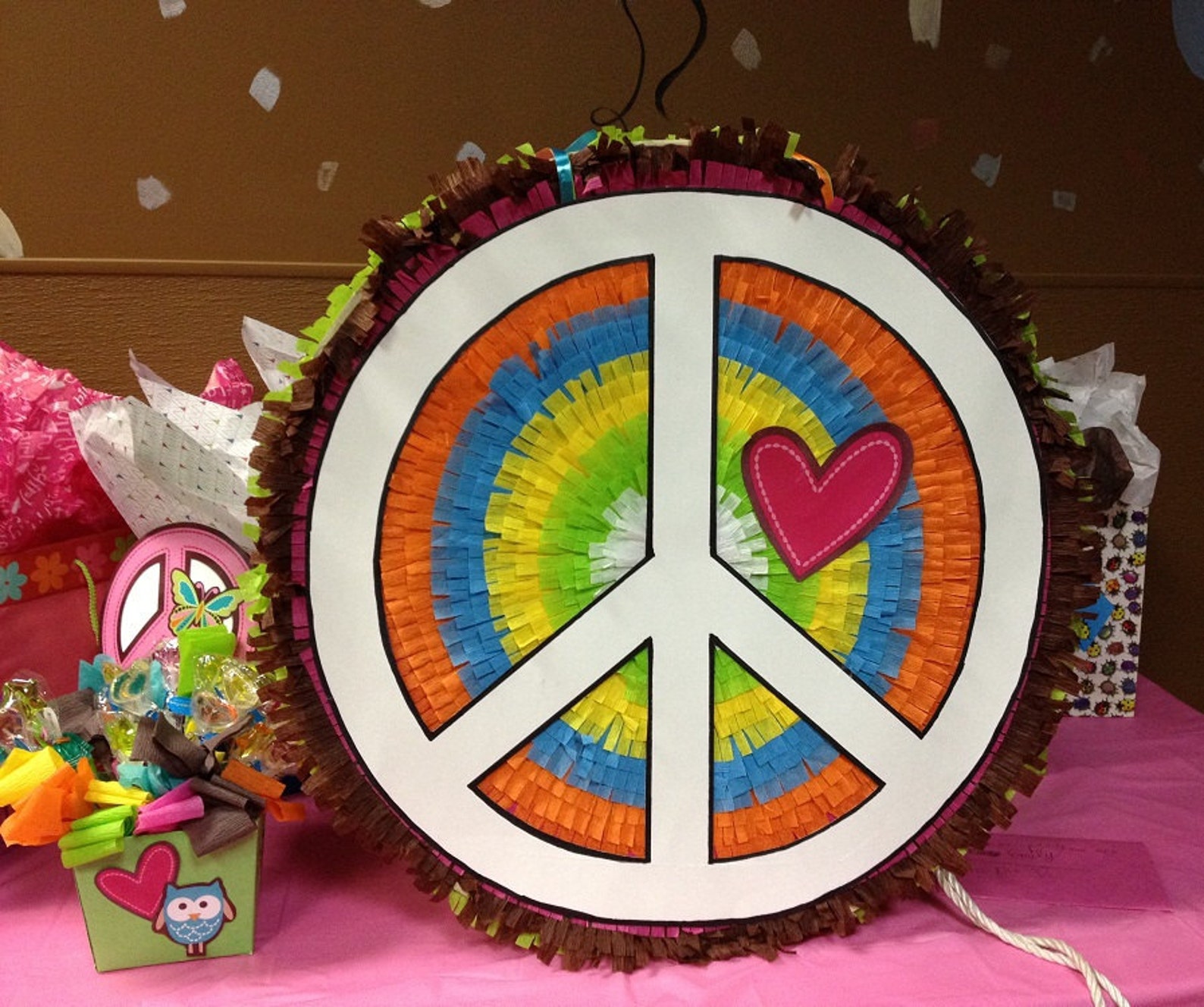 Peace Sign Pinata. Rainbow Peace Sign Pinata | Etsy