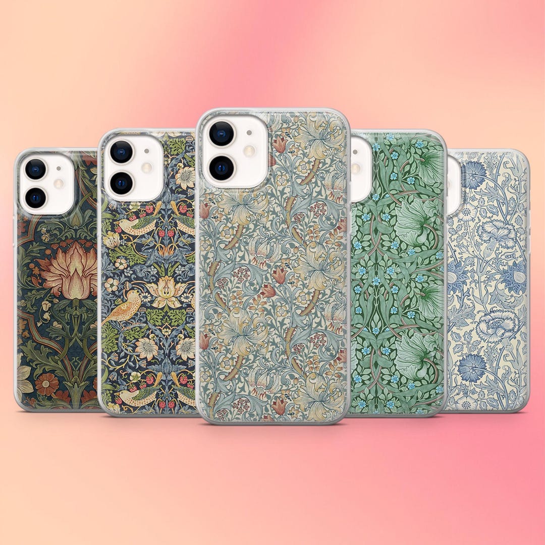 William Morris Phone Case Floral Art Cover for iPhone 17, 17pro, 16 ...