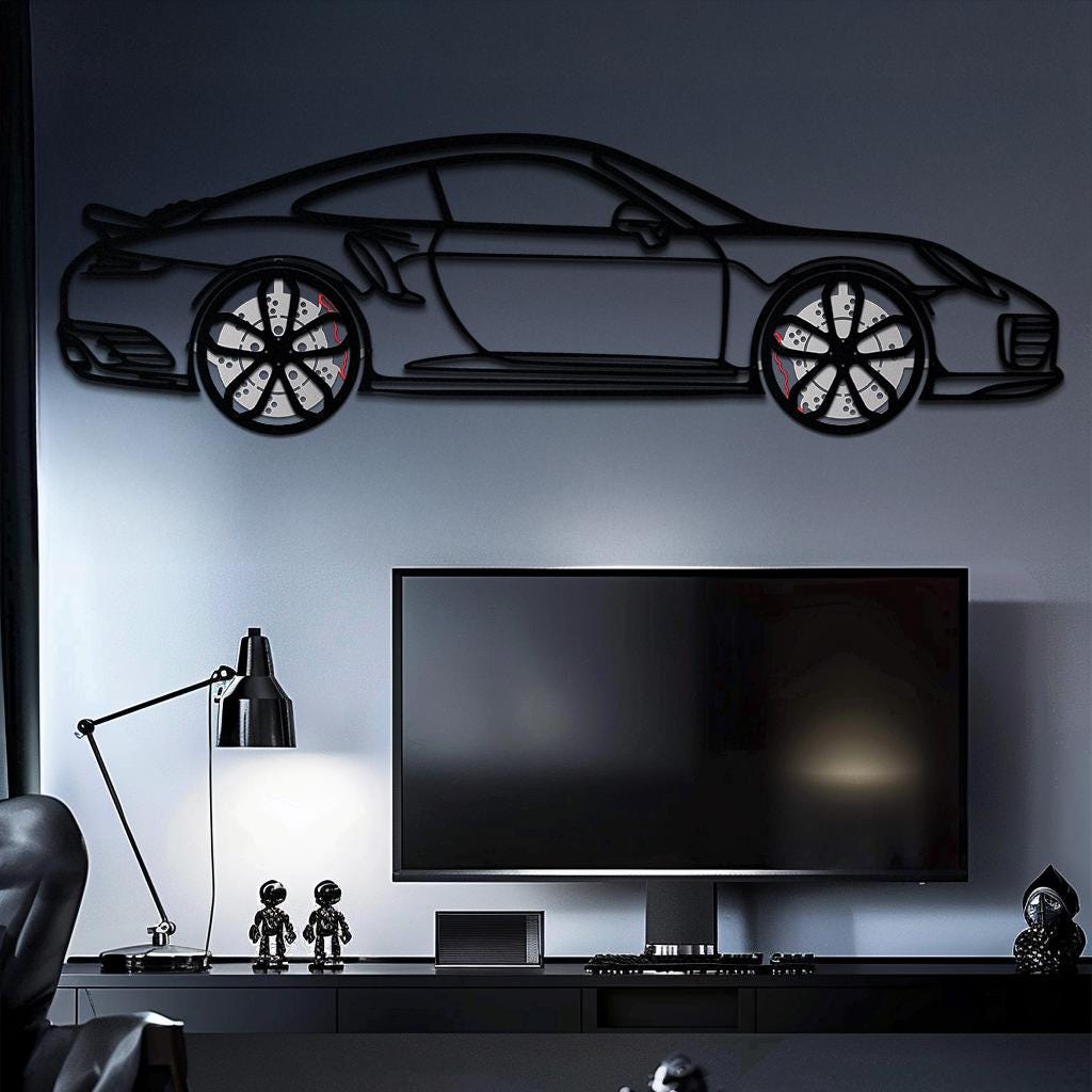 High-performance Sport Coupe Metal Wall Art – Rotating Wheel Automotive ...