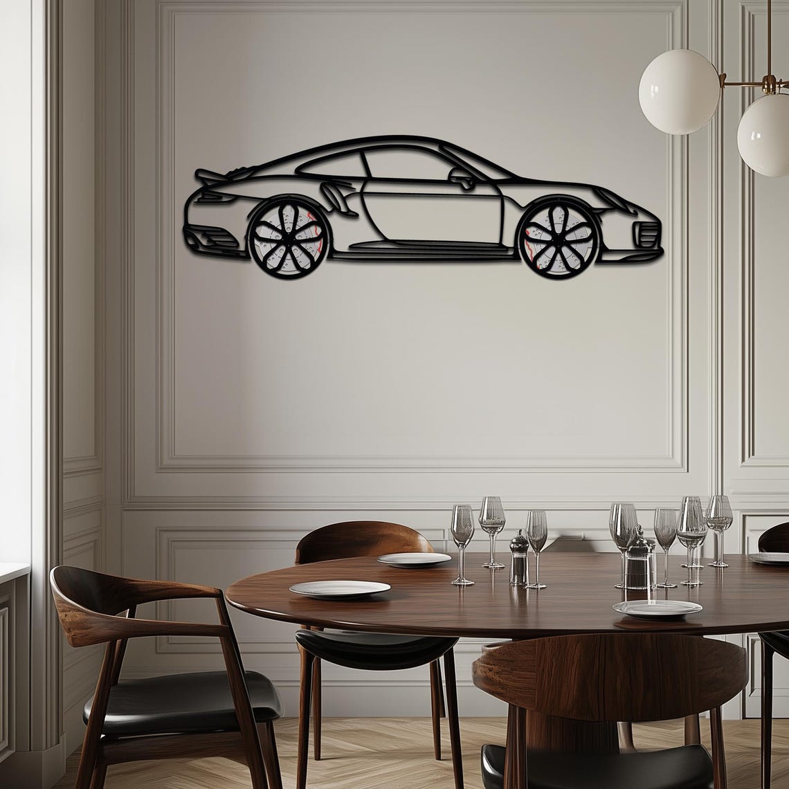 High-performance Sport Coupe Metal Wall Art – Rotating Wheel Automotive ...
