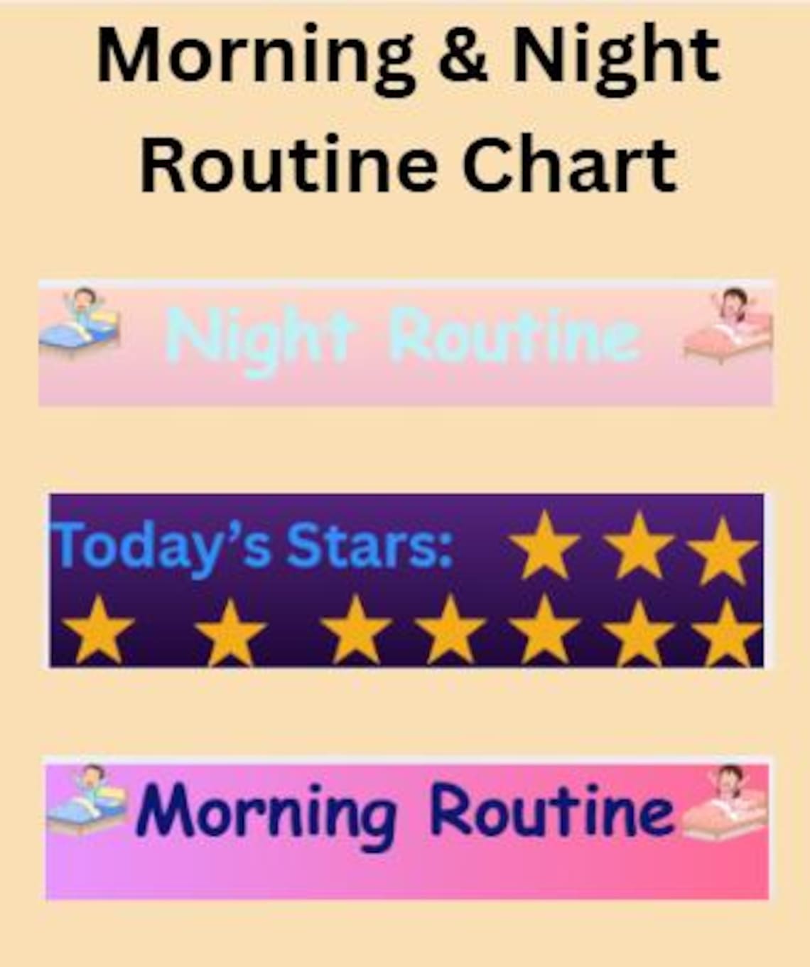 Kids Morning & Night Routine Chart – Editable Daily Tracker – Printable ...