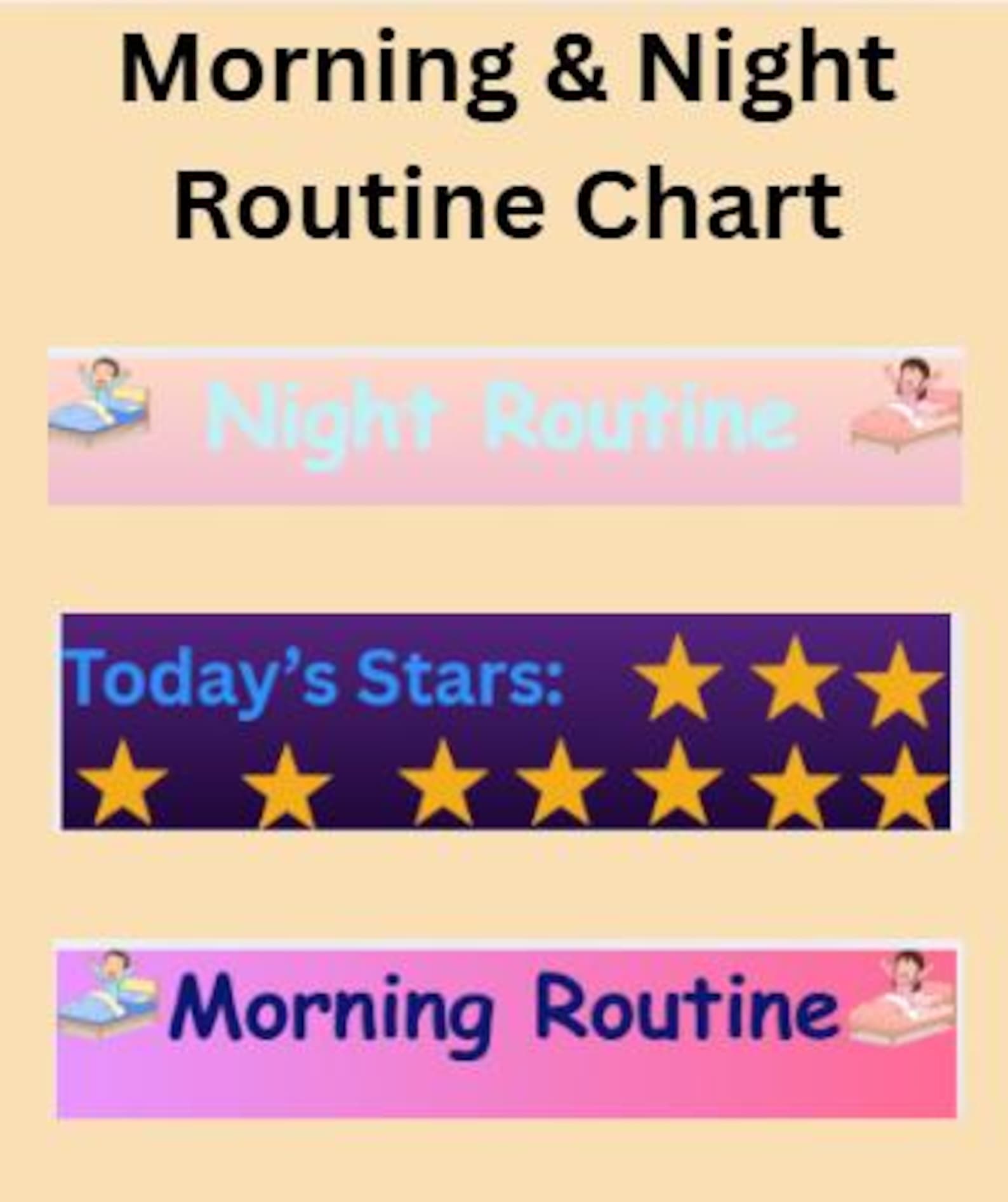 Kids Morning & Night Routine Chart – Editable Daily Tracker – Printable ...