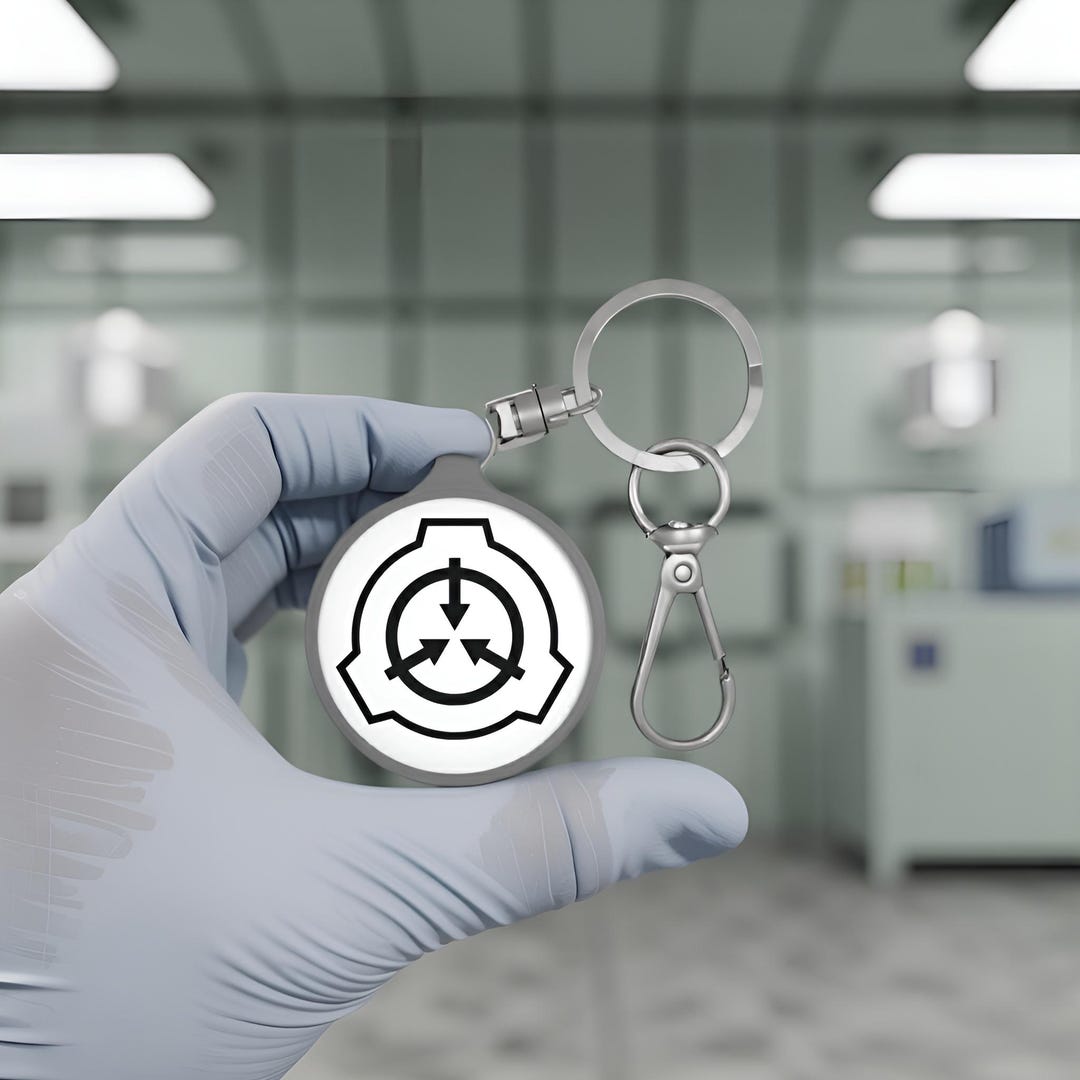 SCP Foundation Keychain | Black SCP Logo Keyring | Minimalist Key Chain ...