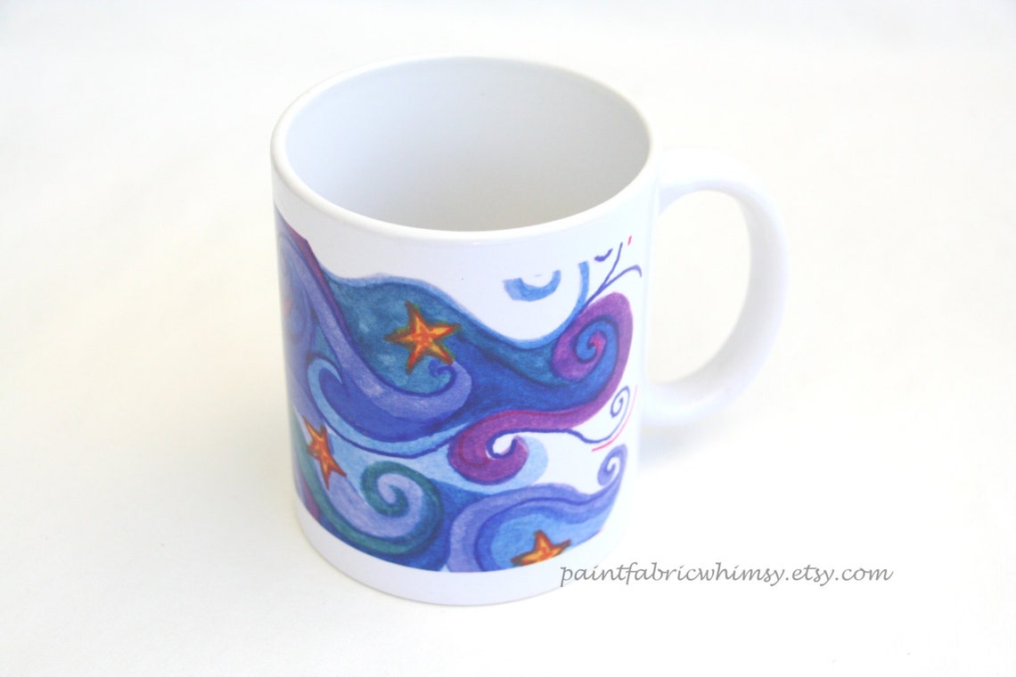 Mug With Original Art Image TWO Sizes, Coffee Tea Mug, Colorful ...