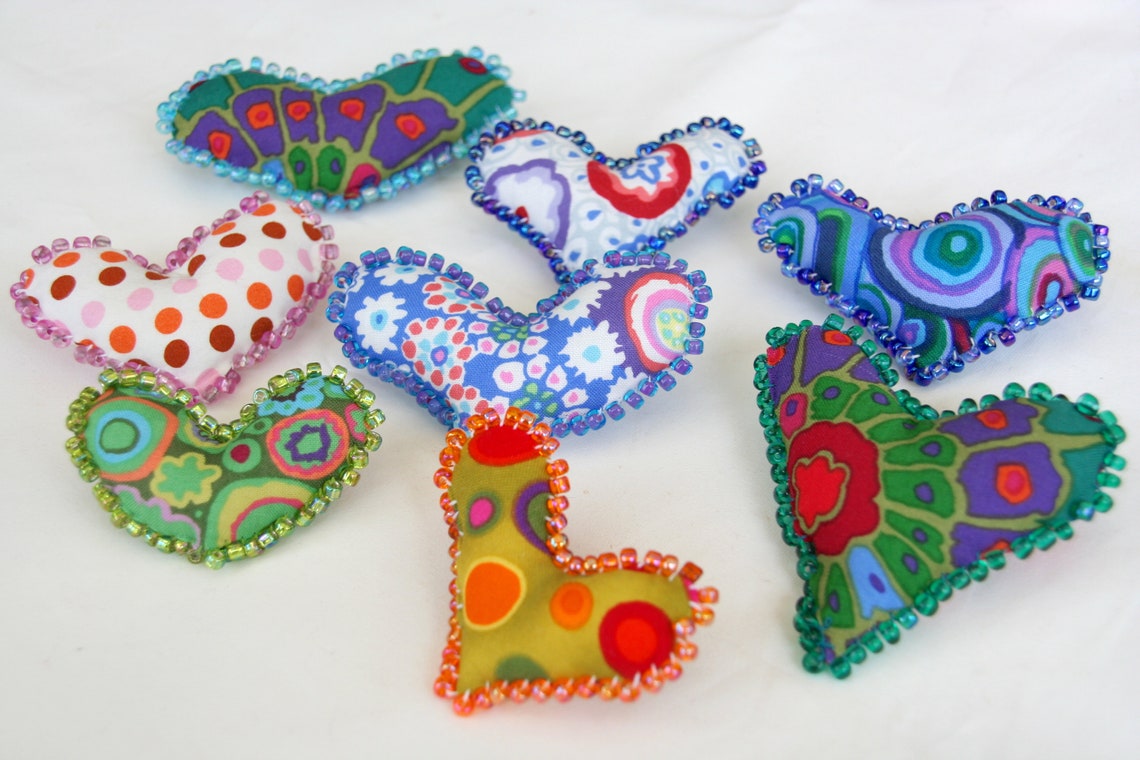 Fiber Art Heart Pins Set of 5 Valentines Day Pins Brooches - Etsy