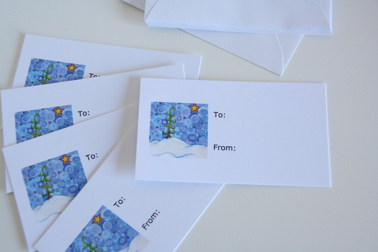 Gift Tags With Envelopes Set of 5 Printed With Original - Etsy