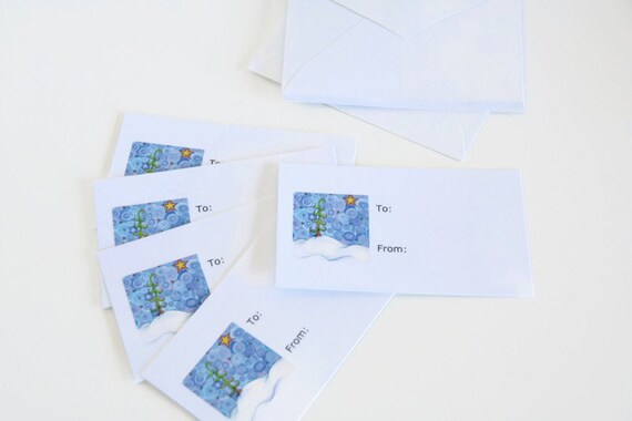 Gift Tags With Envelopes Set of 5 Printed With Original | Etsy