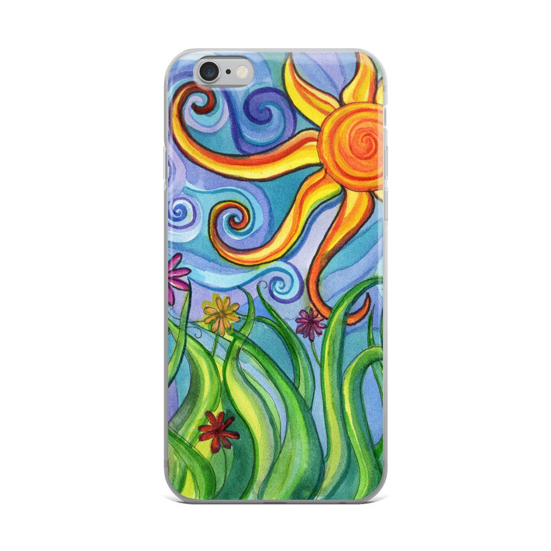 IPhone Case With Original Art, iPhone 6, 7, 8, X, Plus, Sun Art Phone ...