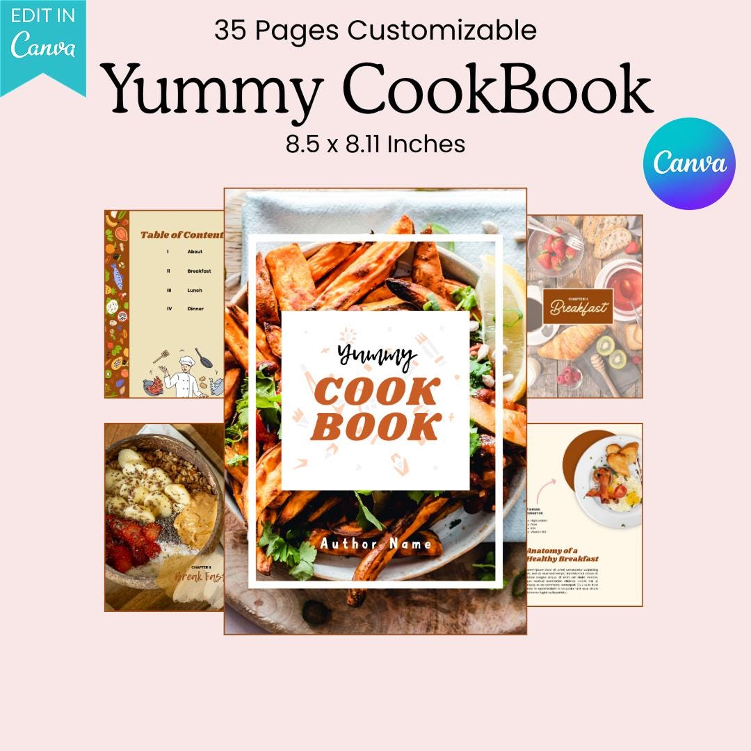 Custom Family Cookbook Template, 35-page Recipe Book (digital Download ...
