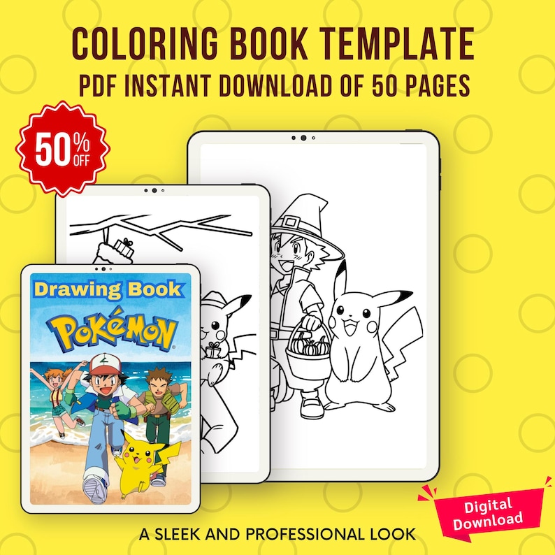 Instant Printable Pokemon Coloring Pages Gift for Kids | Personalize ...