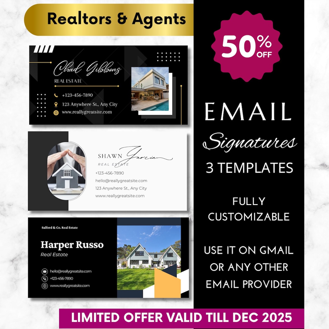 Email Signature Templates, Realtors Real Estate Email Signatures ...