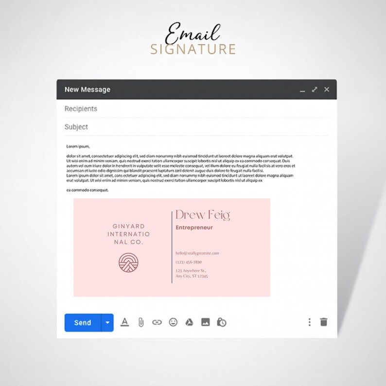 Editable Email Signature Template, Business Email Template, Email ...