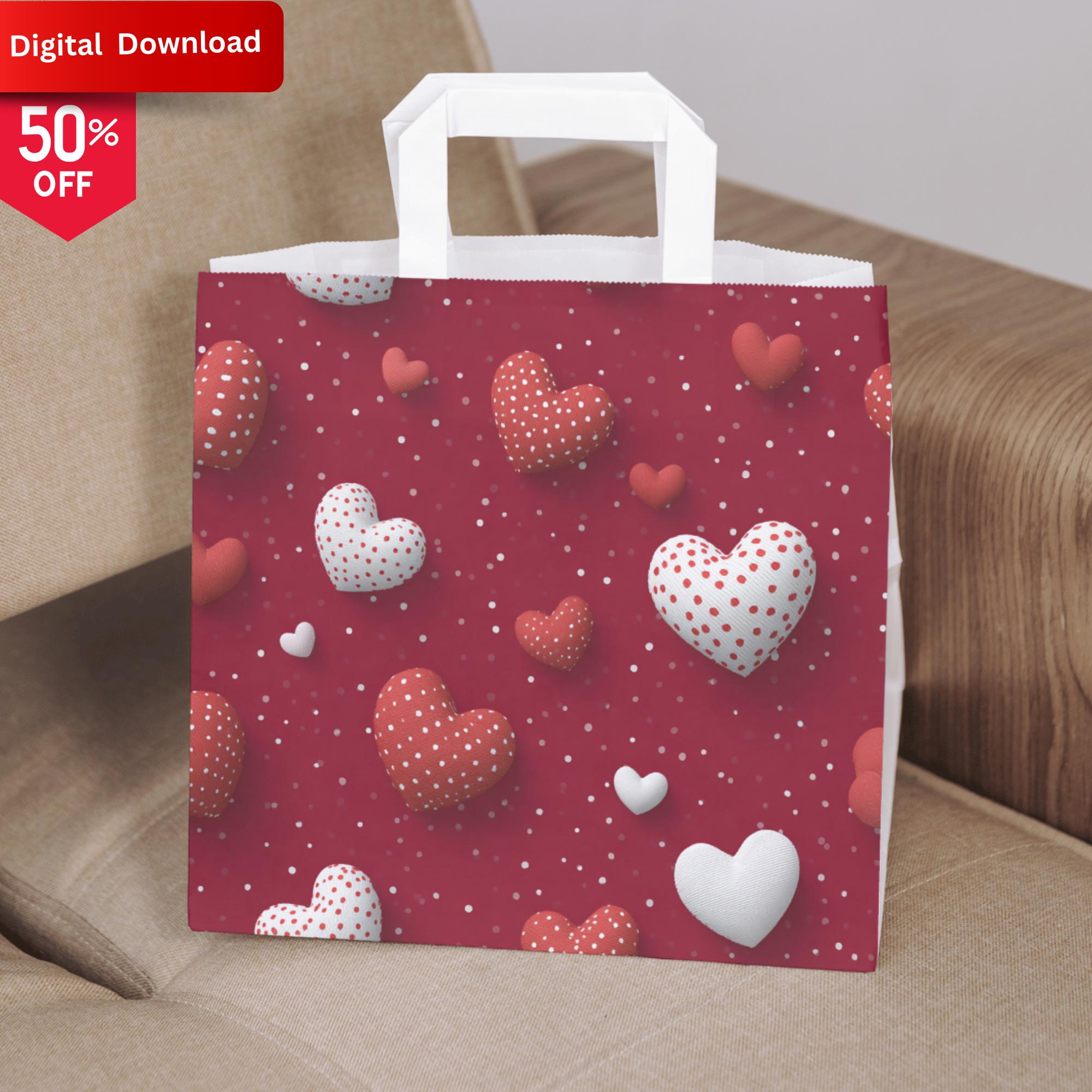 Printable Valentines Digital Paper Bundle: Hearts Wallpaper Scrapbook ...