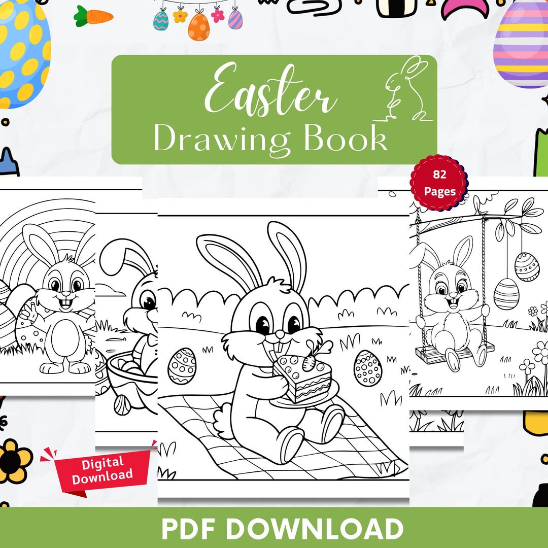 Print at Home Easy Easter Coloring Pages Gift for Kids , Under 50 ...